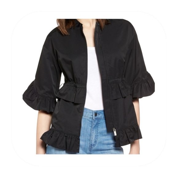 Halogen | Jackets & Coats | Halogen Xl Black Ruffle Bell Elbow Sleeve ...